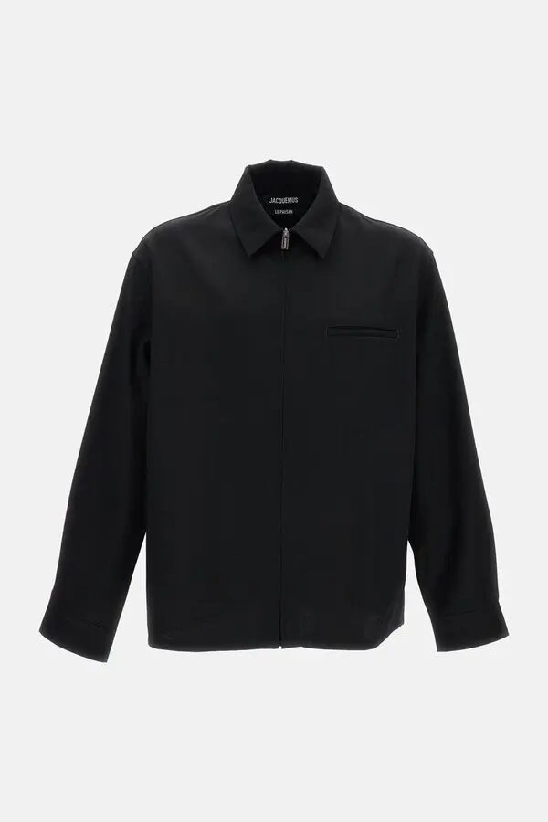 Jacquemus La Chemise Mecano Camicia Con Zip - Nero