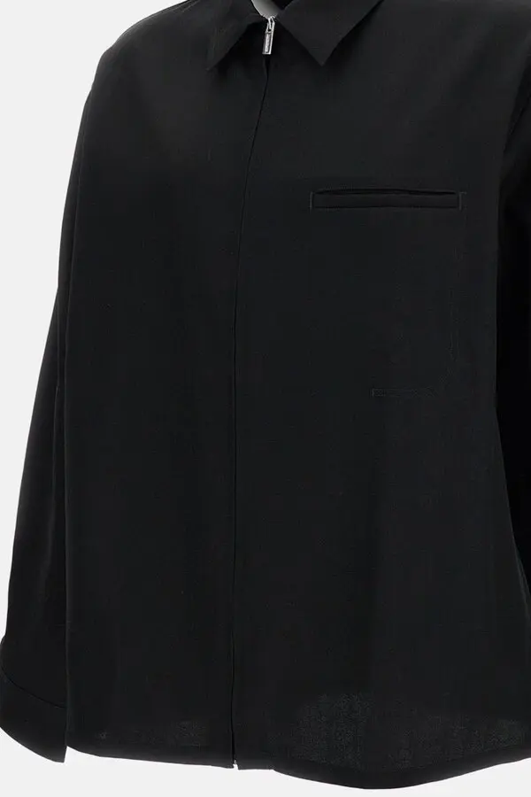 Jacquemus La Chemise Mecano Camicia Con Zip - Nero