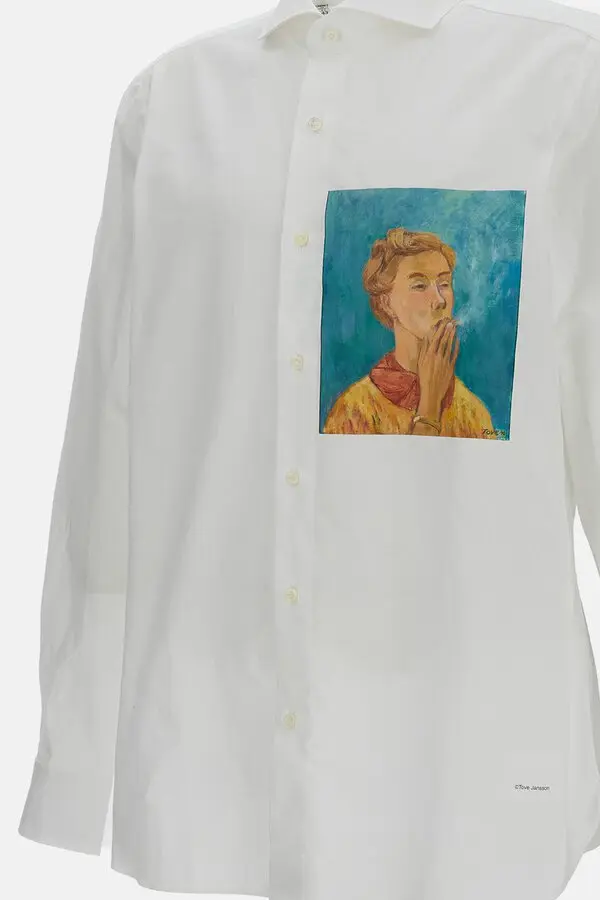 Junya Watanabe Camicia Stampata Tove Jansson - Bianco