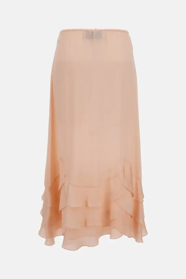 Simone Rocha Ruffled Skirt With Scalloped Hem - Rose