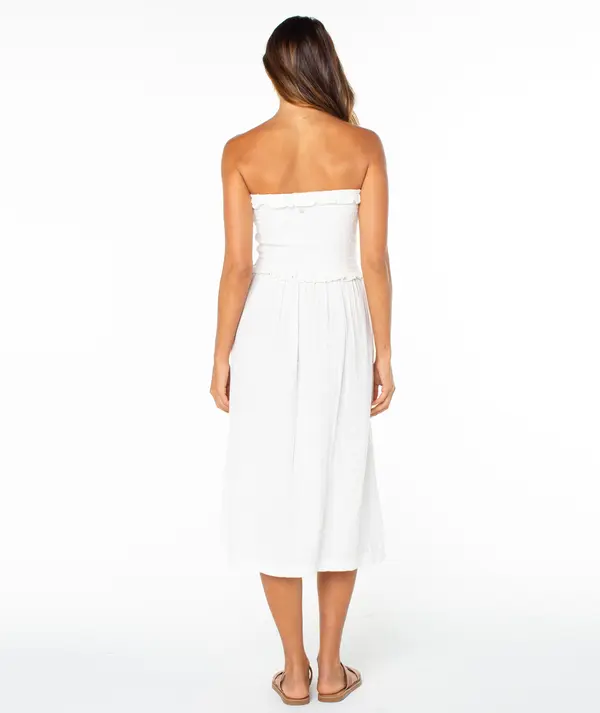 Roxy Avalon Tube Midi Dress - Cloud Dancer Solid