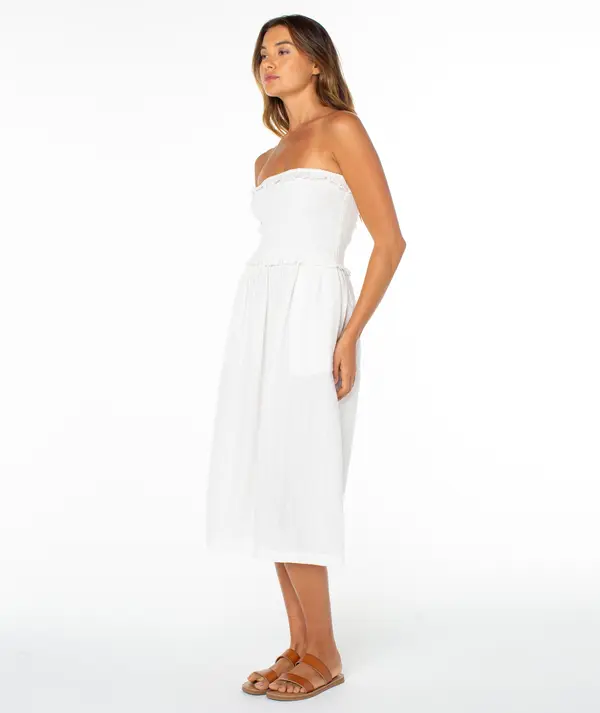 Roxy Avalon Tube Midi Dress - Cloud Dancer Solid