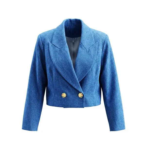 L2R THE LABEL Cropped Double Breasted Blazer