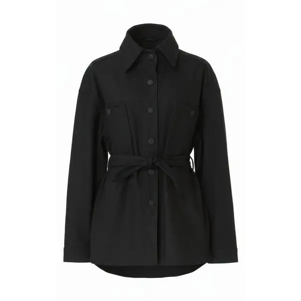 GAO REPUBLIC Oversized Belted Denim Jacket
