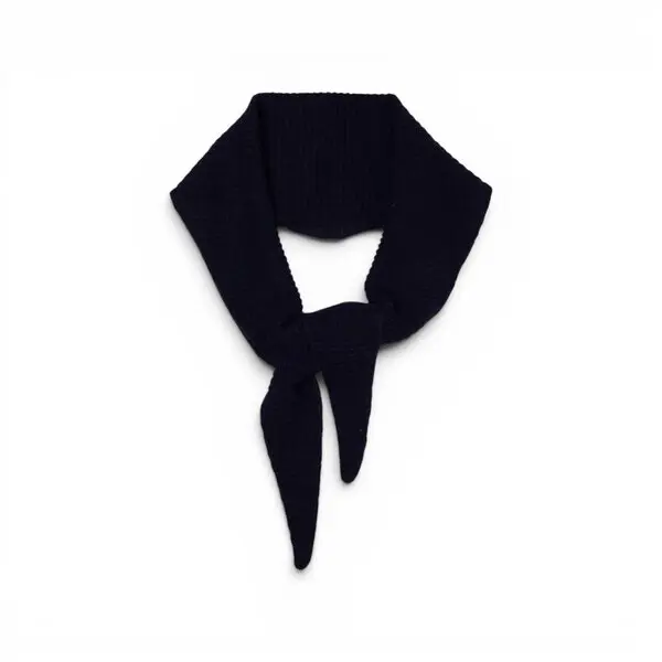 LOOM & COVE 100% Cashmere Ribbed Triangle Scarf - Black