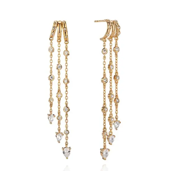 AARIA LONDON Alta Illusion Earrings With Crystal Embellishments - Gold