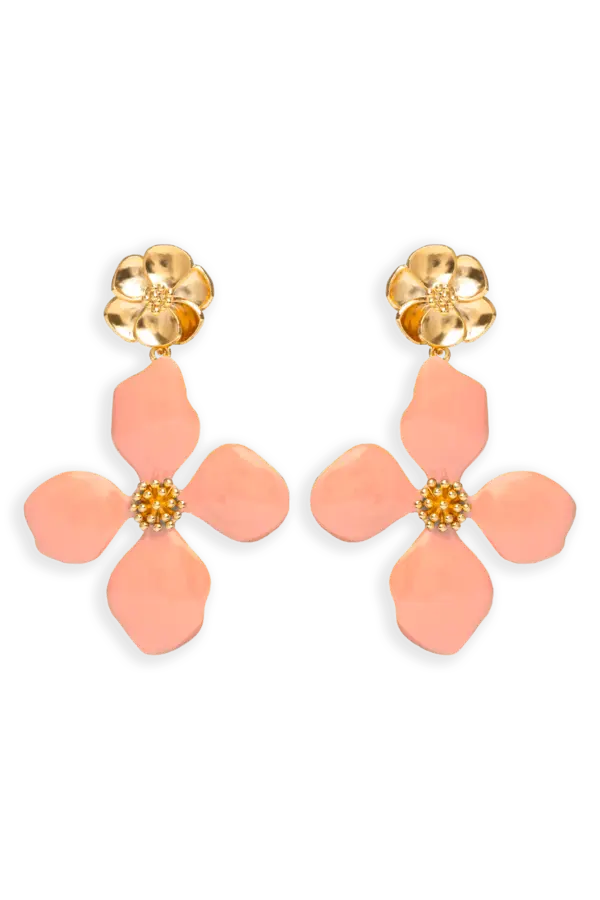 LAVANI JEWELS Cassia Flower Drop Earrings - Pink