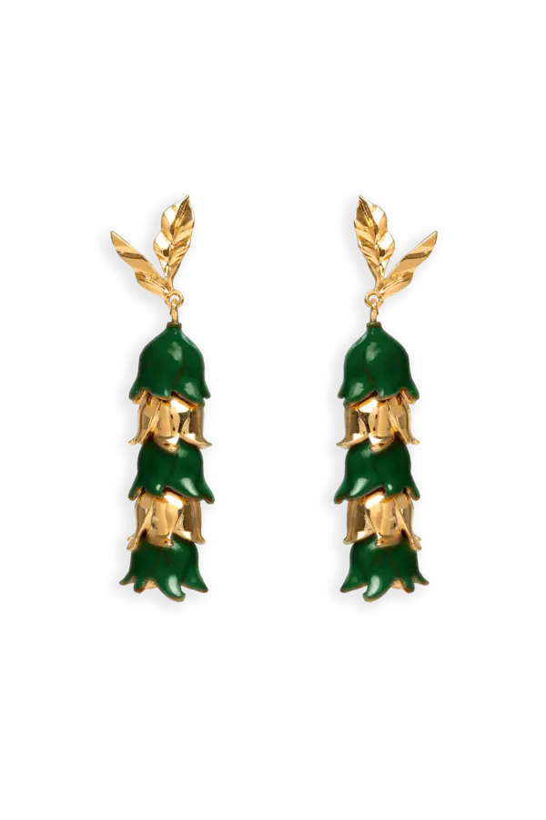 LAVANI JEWELS Lirium Drop Earrings - Green