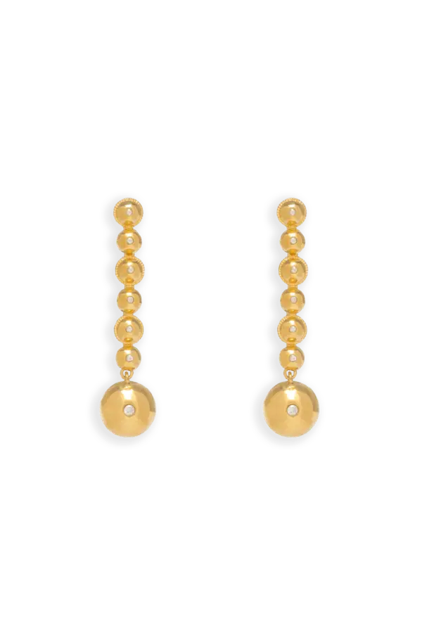 LAVANI JEWELS Hibiscus Drop Earrings - Gold
