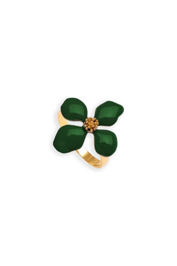 LAVANI JEWELS Cassia Flower Ring - Green