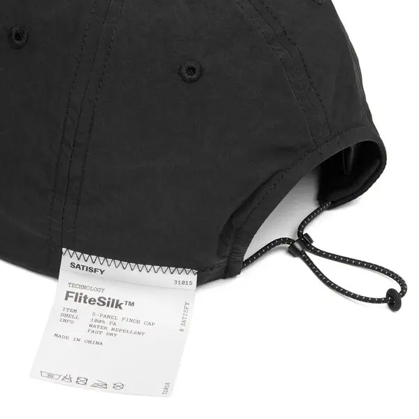 Satisfy Flitesilk 5 Panel Pinch Cap - Black