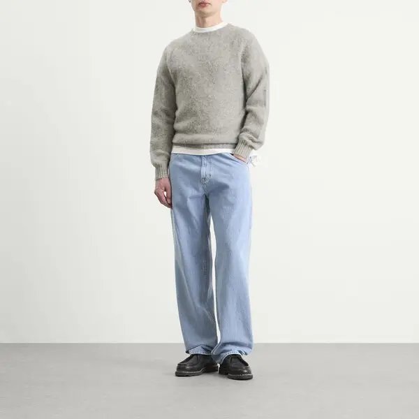 DRAKE'S Brushed Shetland Crew Neck Jumper