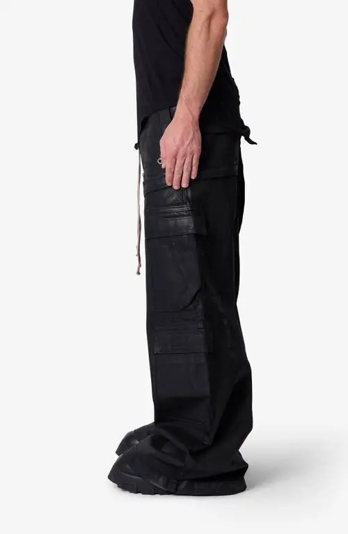 Mnml Waxed Oversize Cargo Pants - Black