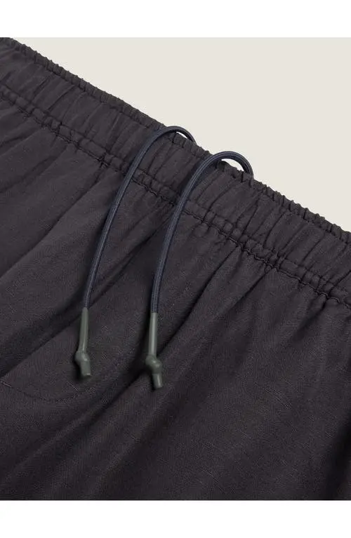 AUTO-REPLY™ Linen Blend Drawstring Shorts - Granite/gray