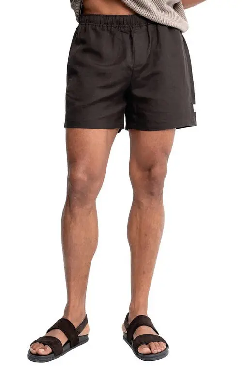 AUTO-REPLY™ Linen Blend Drawstring Shorts - Molino/brown
