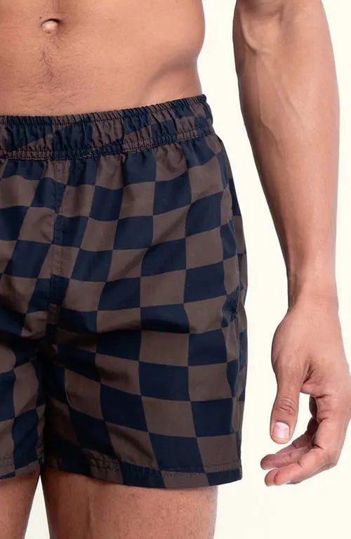 AUTO-REPLY™ Sebastian Solid 4-inch Nylon Swim Trunks - Molino/brown