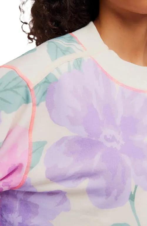 Free People Floral Print Cropped Sweatshirt