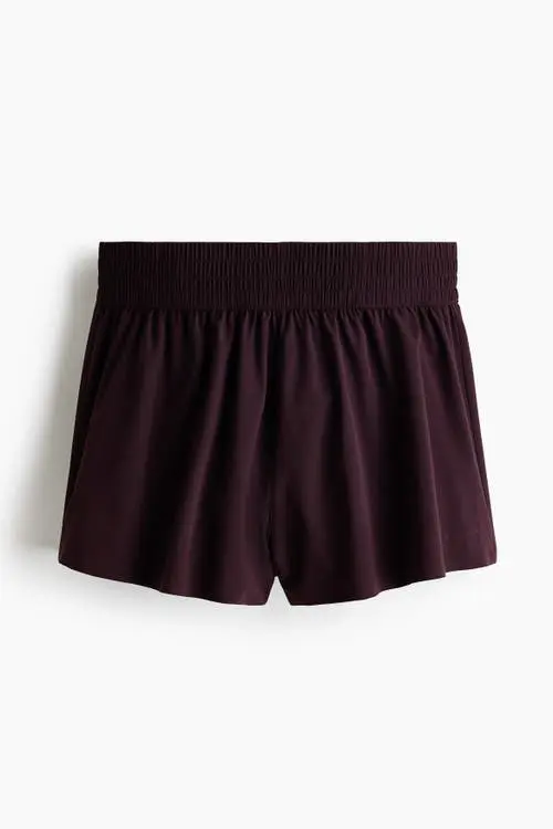 H&m Double-layered Sports Shorts - Chocolate Plum