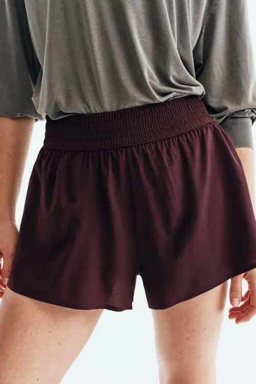 H&m Double-layered Sports Shorts - Chocolate Plum