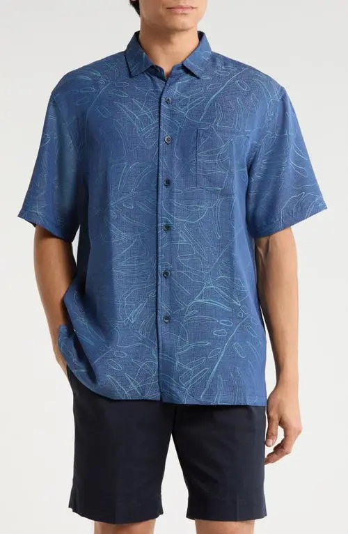 KAHALA Electric Fern Short Sleeve Shirt - Navy