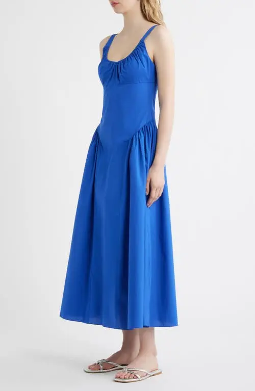 Faithfull The Brand Sleeveless Ruched Midi Dress