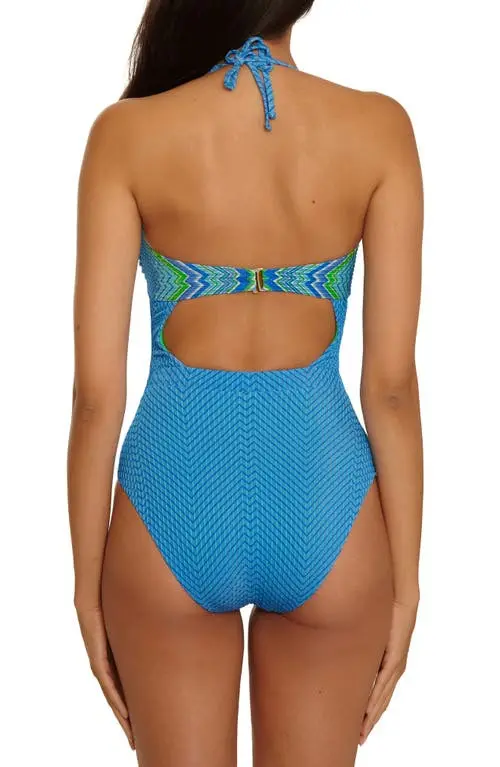 BECCA By Rebecca Virtue Sunrise Strapless One-piece Swimsuit With Tie Waist - Multi