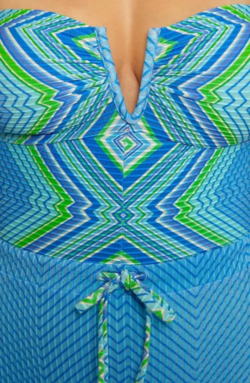 BECCA By Rebecca Virtue Sunrise Strapless One-piece Swimsuit With Tie Waist - Multi