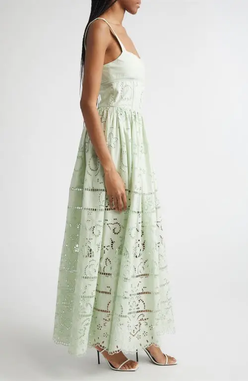 Alice + Olivia Anya Embroidered Cotton Maxi Dress