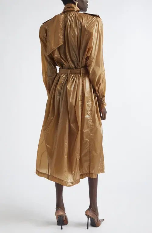 Saint Laurent Double Breasted Trench Coat - Beige