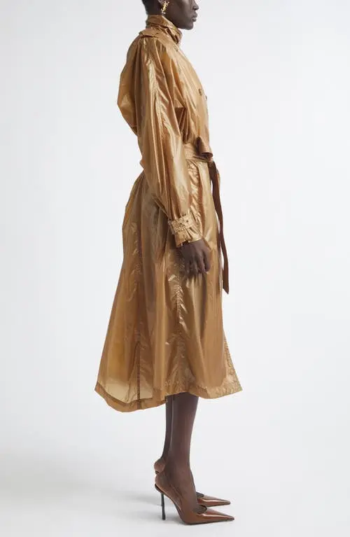 Saint Laurent Double Breasted Trench Coat - Beige
