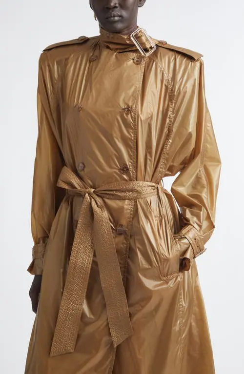 Saint Laurent Double Breasted Trench Coat - Beige