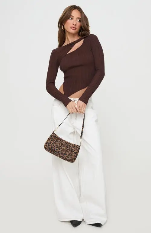 Princess Polly Ellara Cutout Asymmetric Rib Top