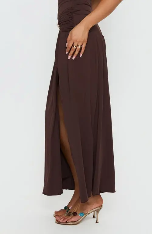 Princess Polly Strapless Ruched Maxi Dress With Side Slit