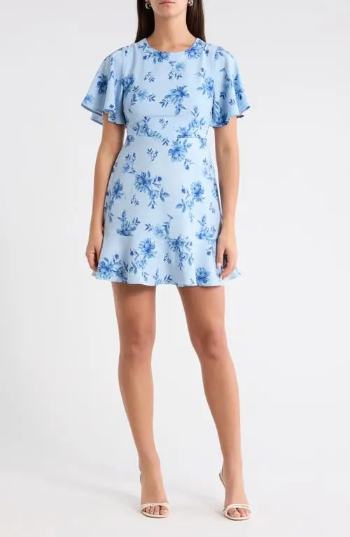 SUGARLIPS Floral Print Ruffle Hem Dress