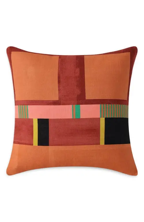 SUNDAY CITIZEN Patchwork Accent Pillow - Rust Red