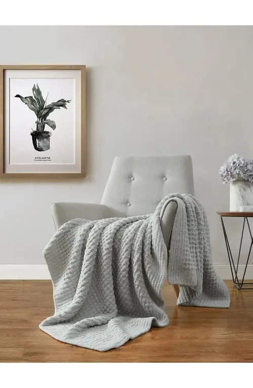SUNDAY CITIZEN Snug Waffle Knit Throw - Cloud Grey