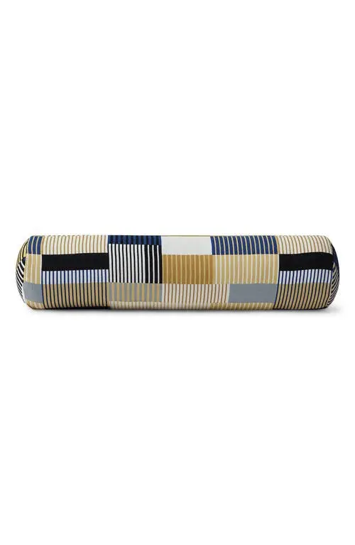 SUNDAY CITIZEN Plaid Embroidered Cotton Bolster Pillow - Gold