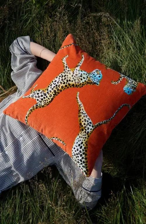 SUNDAY CITIZEN Small Leaping Leopard Accent Pillow