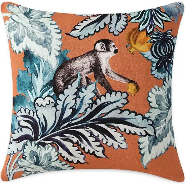 SUNDAY CITIZEN Damasc Monkey Throw Pillow - Koi