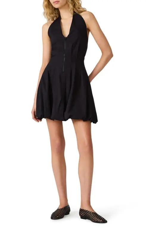 Steve Madden Halter Neck Pleated Minidress - Black