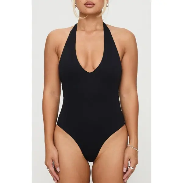 Princess Polly Halter Neck Bodysuit - Black