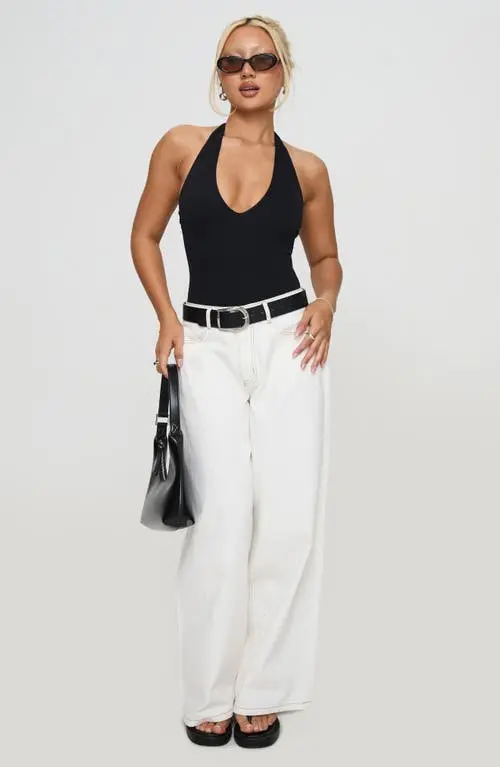 Princess Polly Halter Neck Bodysuit - Black