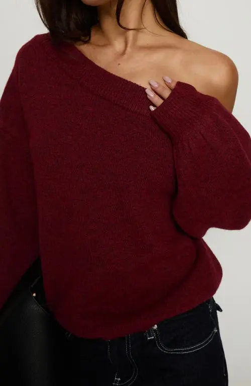 Princess Polly One-shoulder Sweater - Red