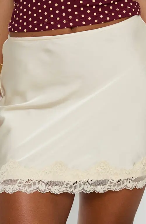 Princess Polly Lace Trim Satin Mini Skirt