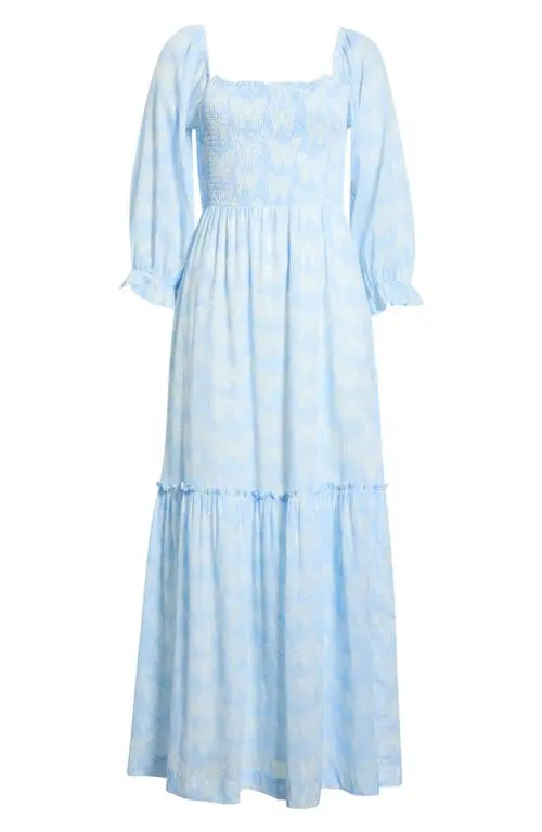 SUGARLIPS Aubry Smocked Ruffle Hem Maxi Dress