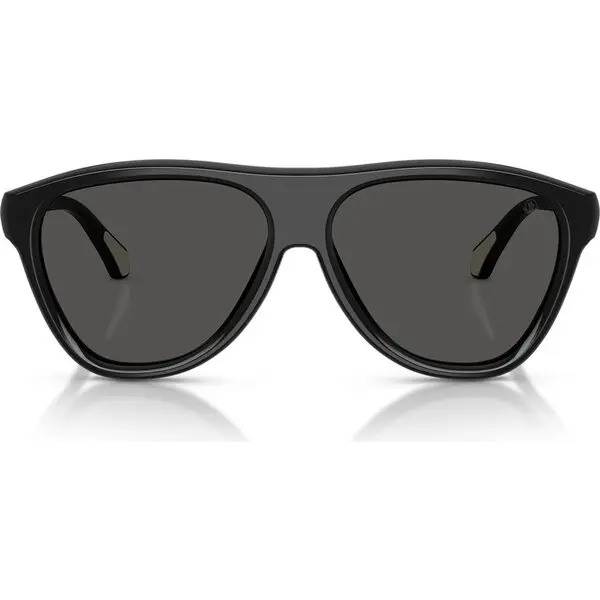 Moncler Pilot Sunglasses - Shiny Black/solid Grey