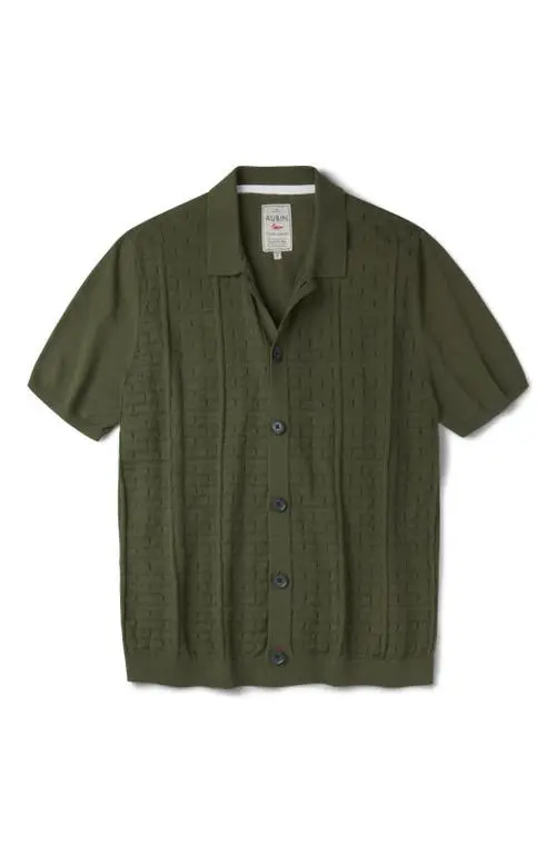 AUBIN Manor Textured Button Through Polo