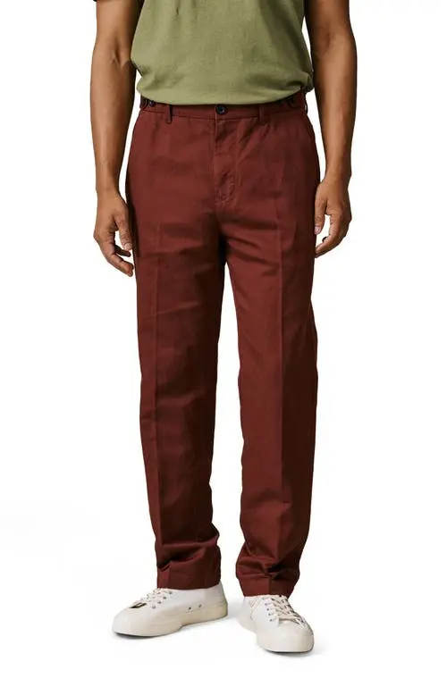 AUBIN Pasmore Slim Leg Suit Trousers - Brown