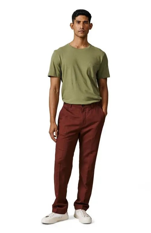 AUBIN Pasmore Slim Leg Suit Trousers - Brown
