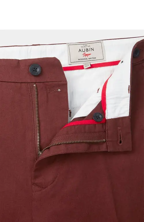 AUBIN Pasmore Slim Leg Suit Trousers - Brown